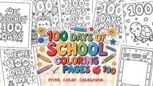 Free 100th Day of School Coloring Pages - World of Printables