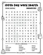 100th Day Word Searches - World of Printables