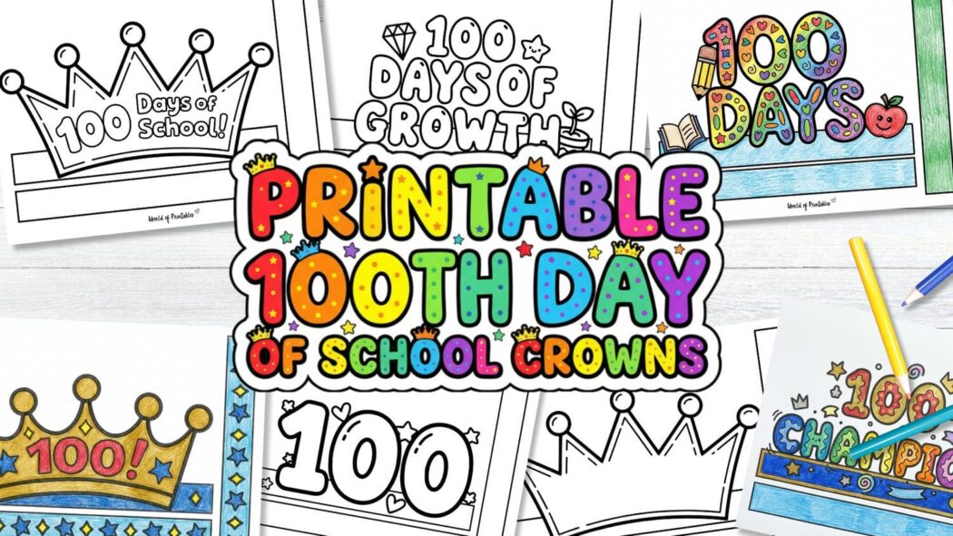 Free printable 100 days of school crowns - World of Printables