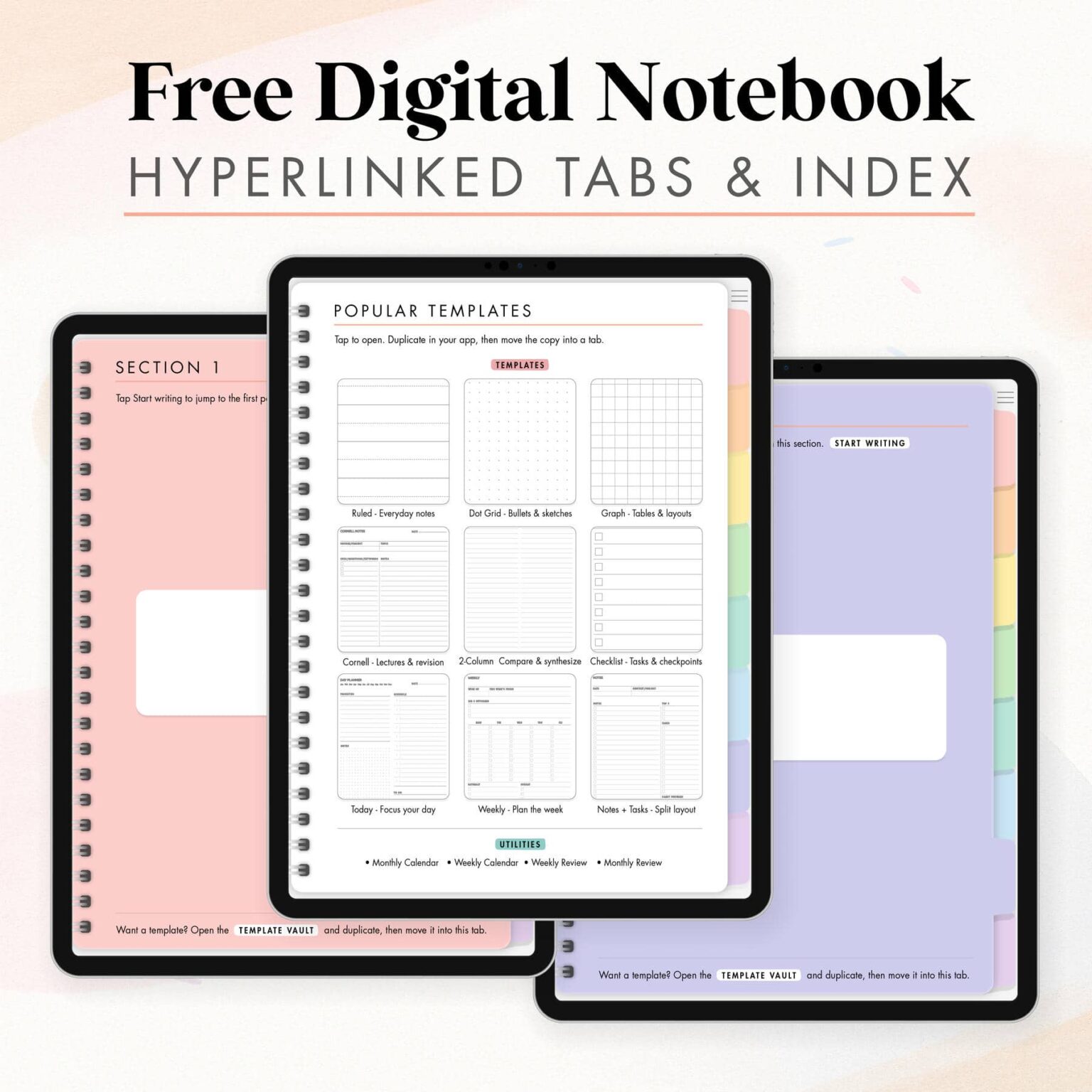 Free Digital Notebook for GoodNotes | Pages for notes, study, planning ...