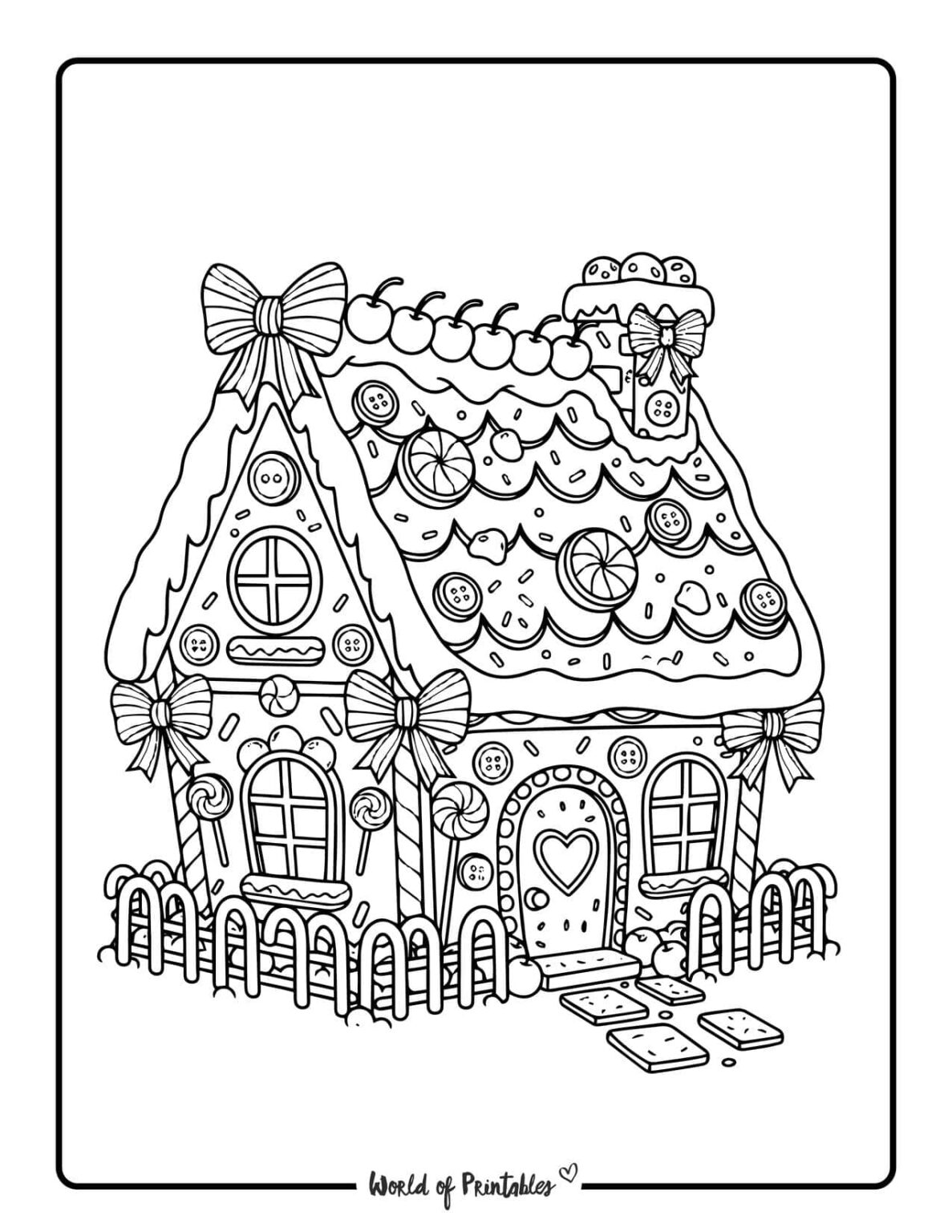 Free Gingerbread House Coloring Pages - World of Printables