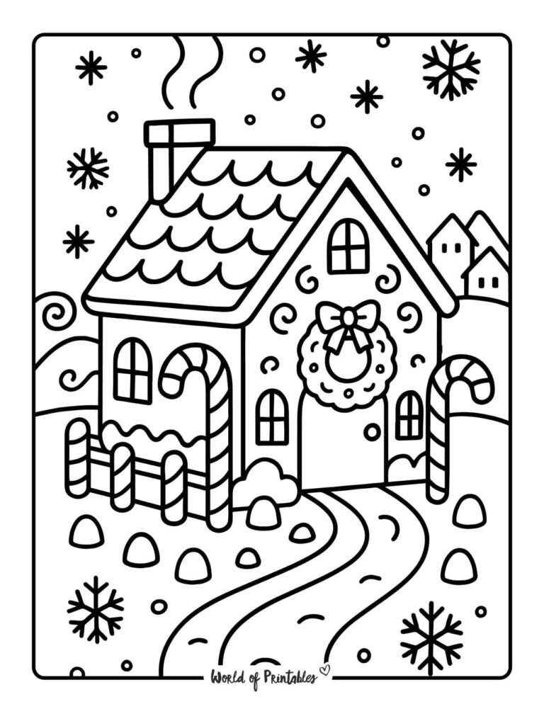 Free Gingerbread House Coloring Pages - World of Printables