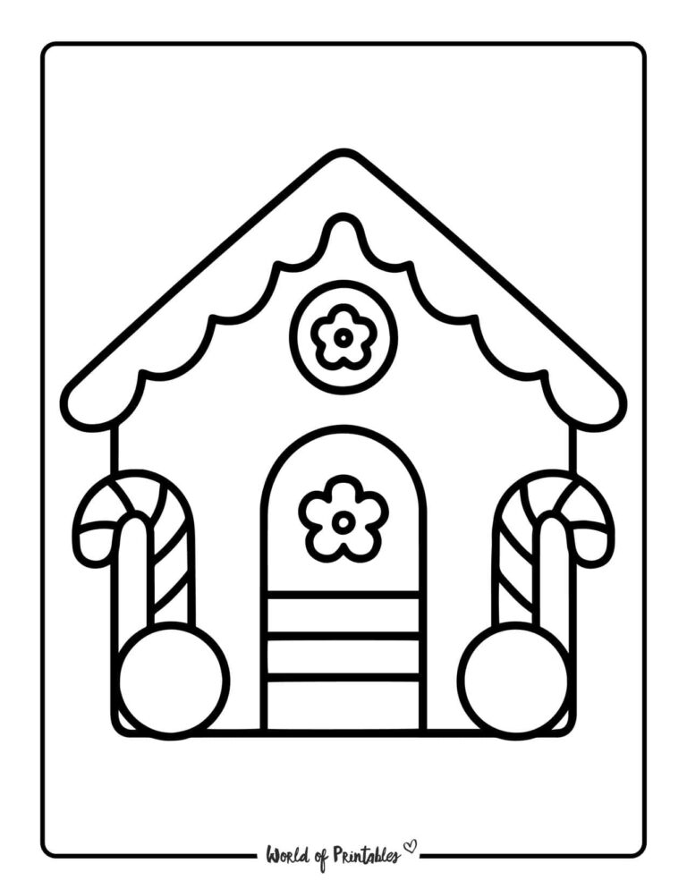 Free Gingerbread House Coloring Pages - World of Printables