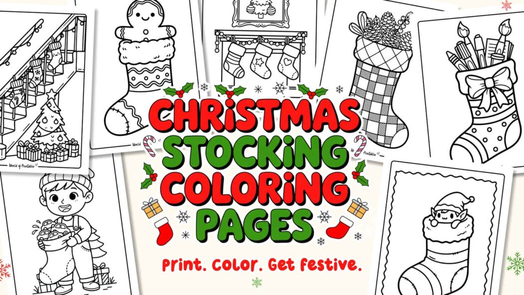 Free Christmas Stocking Coloring Pages - World of Printables