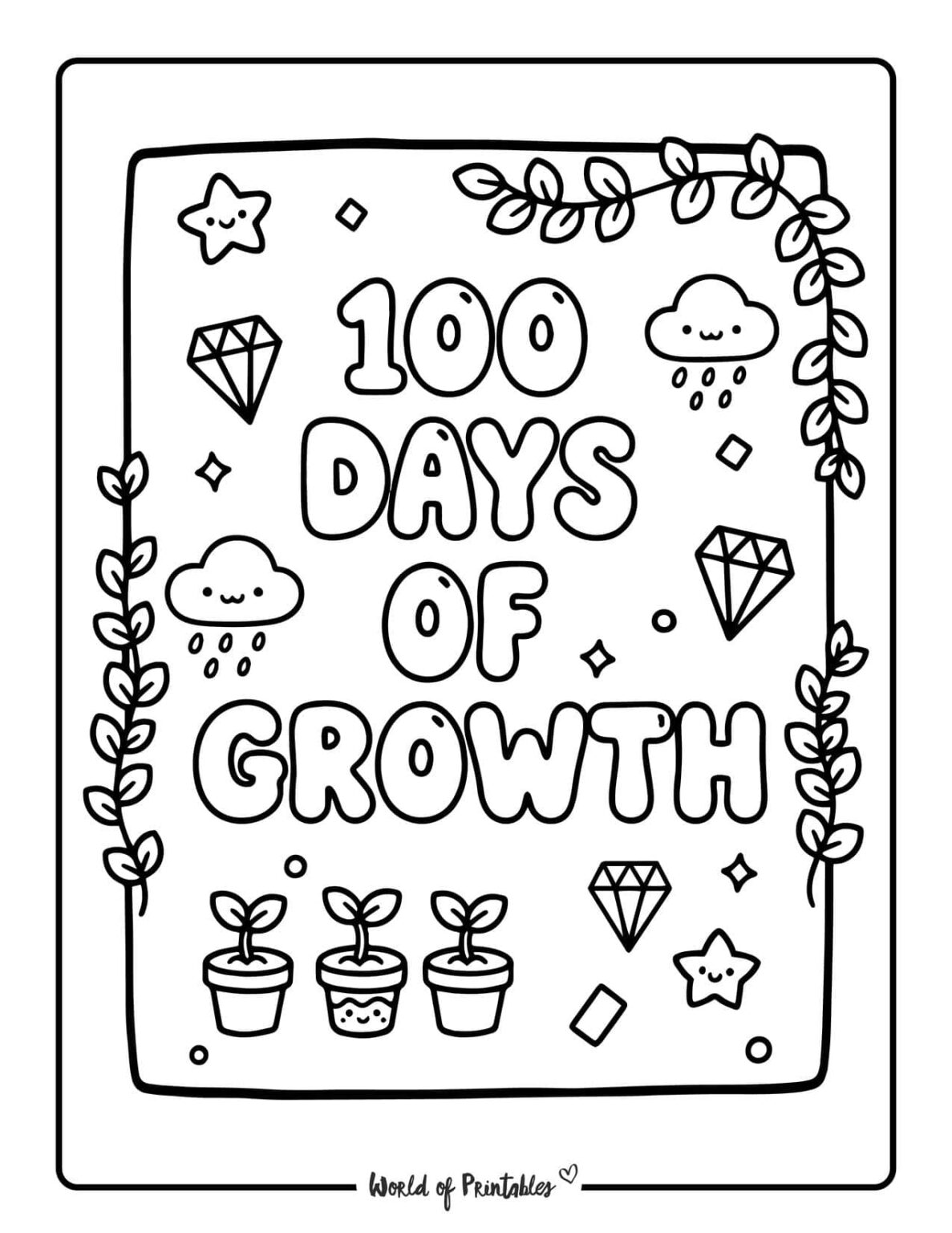Free 100th Day of School Coloring Pages - World of Printables