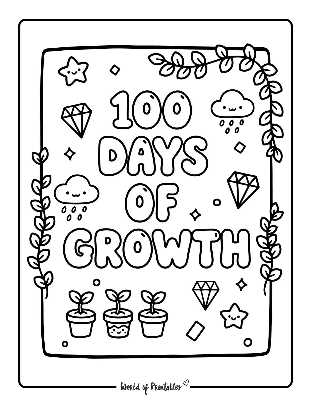 Free 100th Day of School Coloring Pages - World of Printables