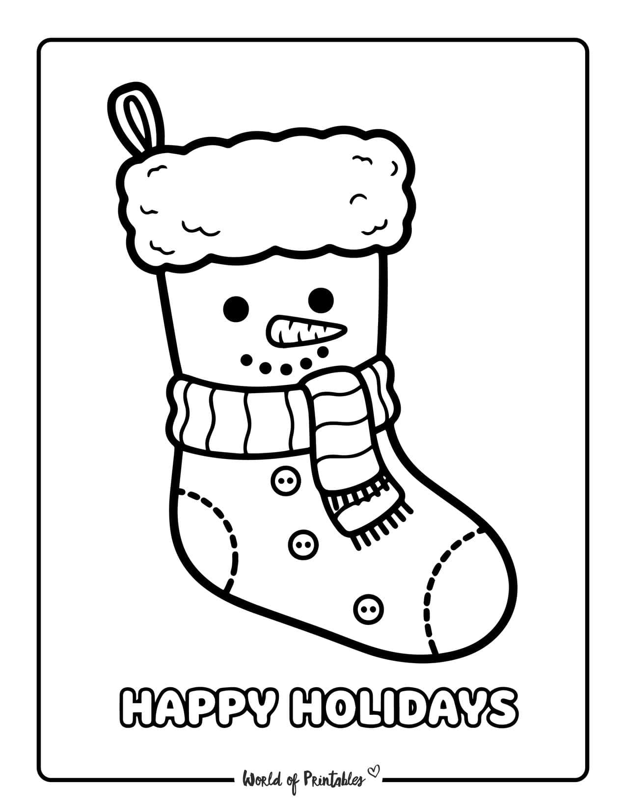Free Christmas Stocking Coloring Pages - World of Printables