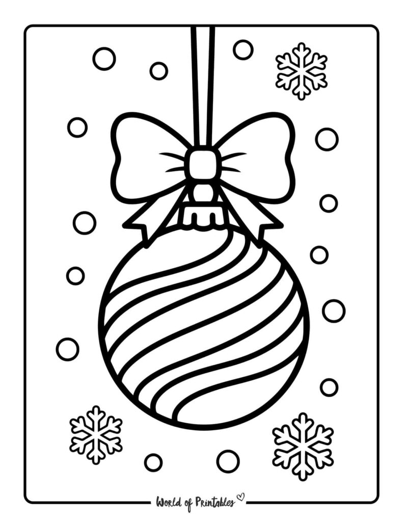 Free Christmas Ornament Coloring Pages - World of Printables