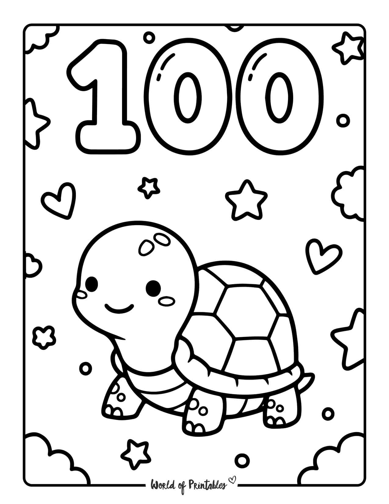 Free 100th Day of School Coloring Pages - World of Printables