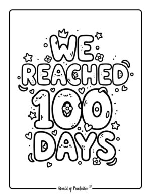 Free 100th Day of School Coloring Pages - World of Printables