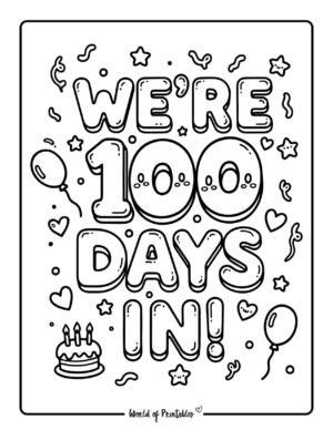 Free 100th Day of School Coloring Pages - World of Printables