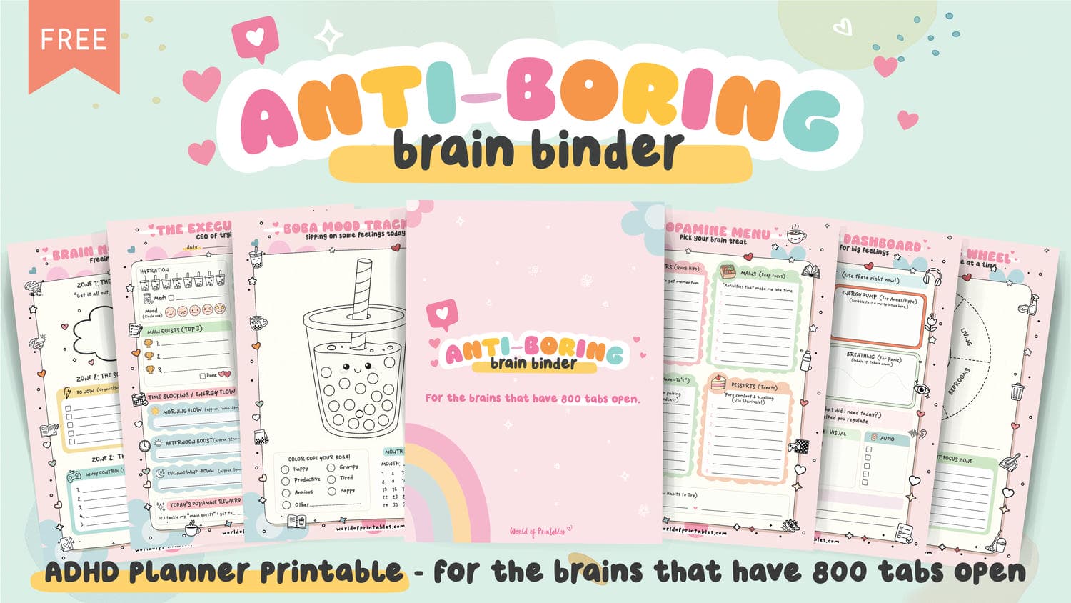 The Anti Boring Brain Binder: Free Printable ADHD Planner - World of ...