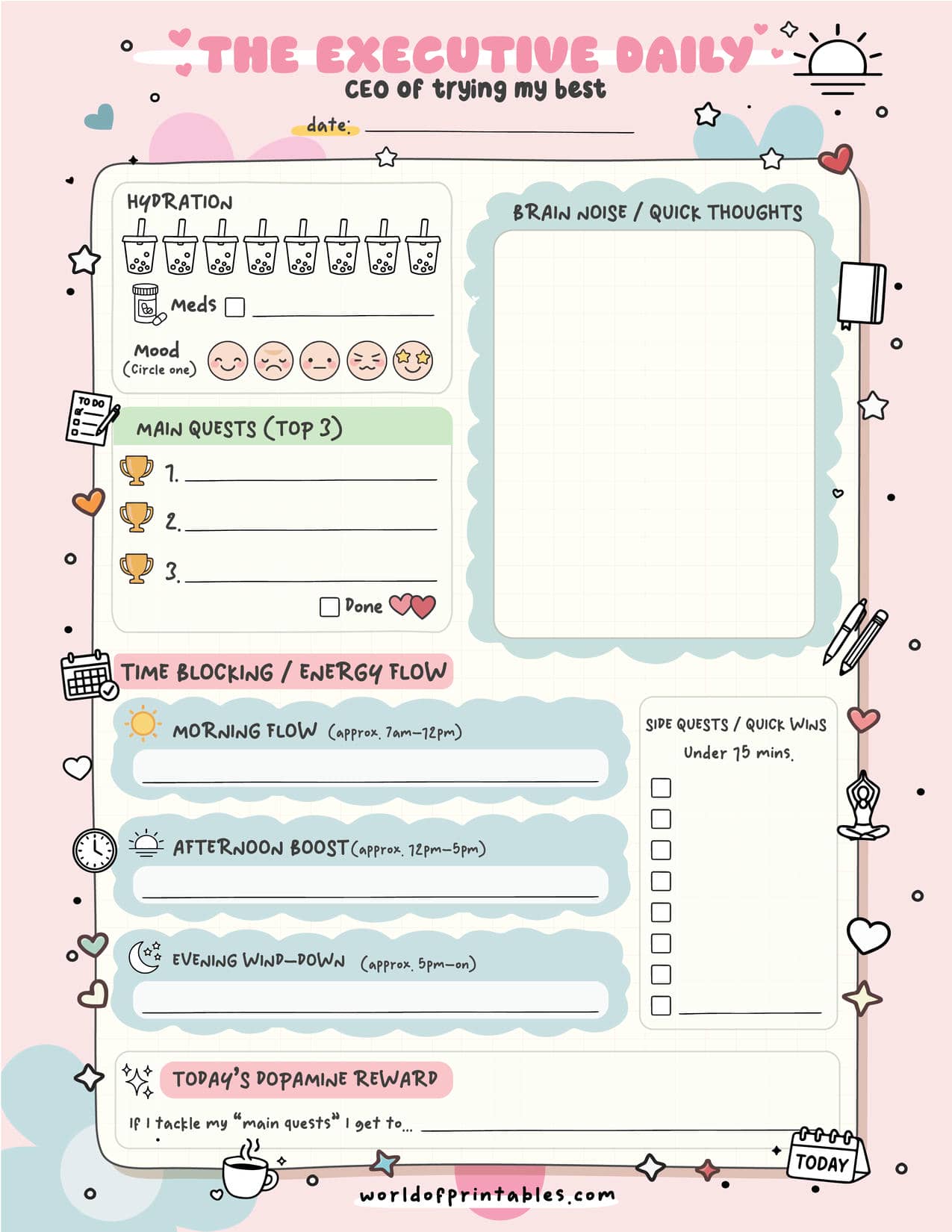 The Anti Boring Brain Binder: Free Printable ADHD Planner - World of ...