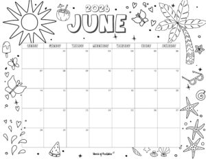 2026 Coloring Calendar - Free Printables - World of Printables