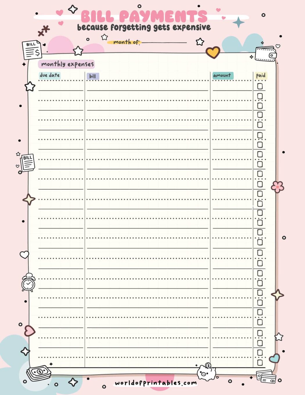 Kawaii Life Admin Pack - Free Cute Budget, Cleaning, And Meal Planner ...