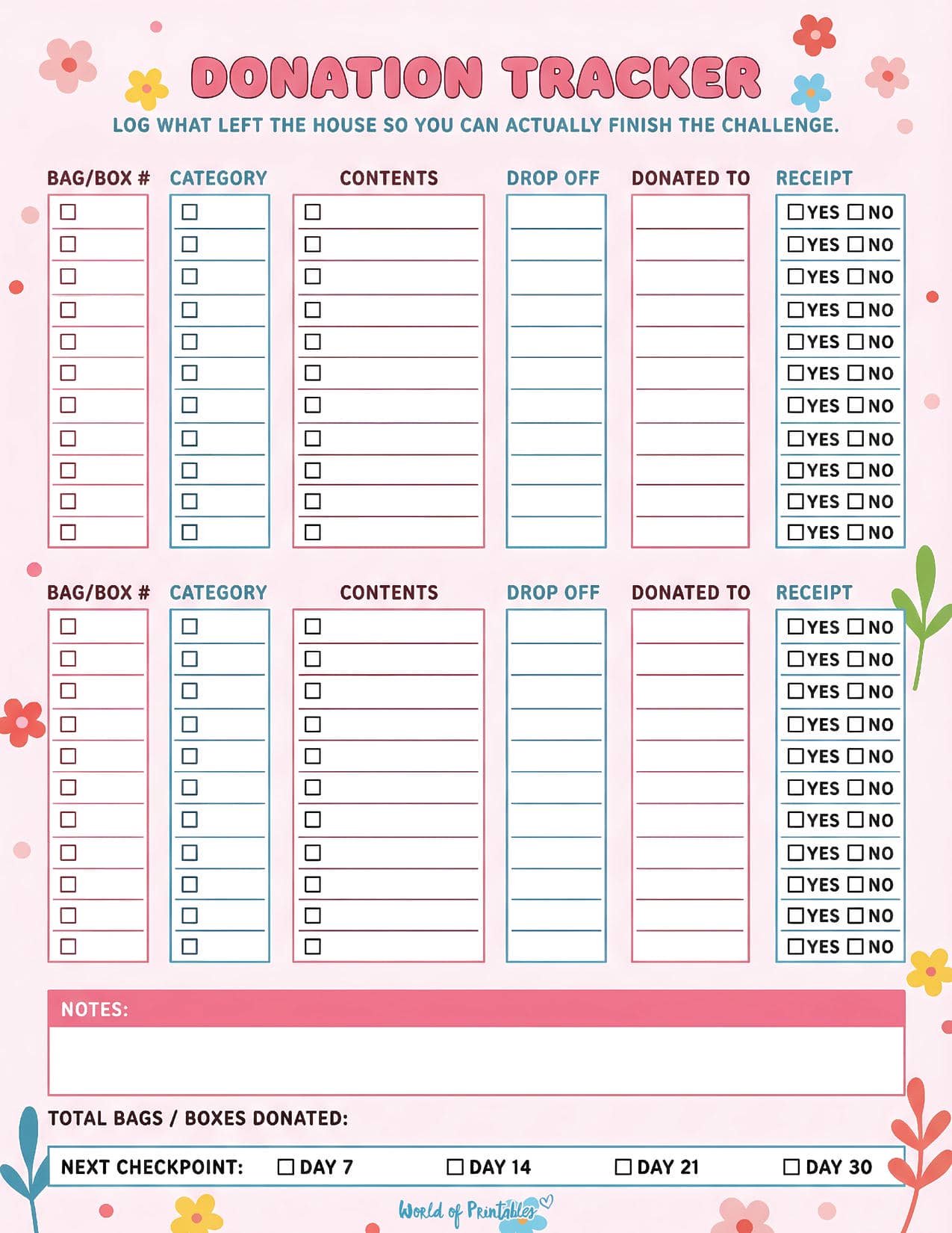 Donation Tracker Printable (Free) - World of Printables