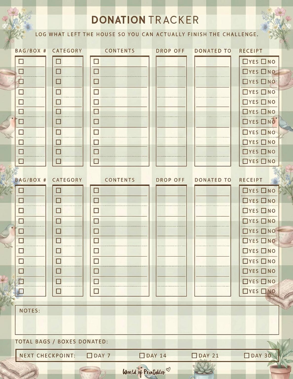 Donation Tracker Printable (Free) - World of Printables