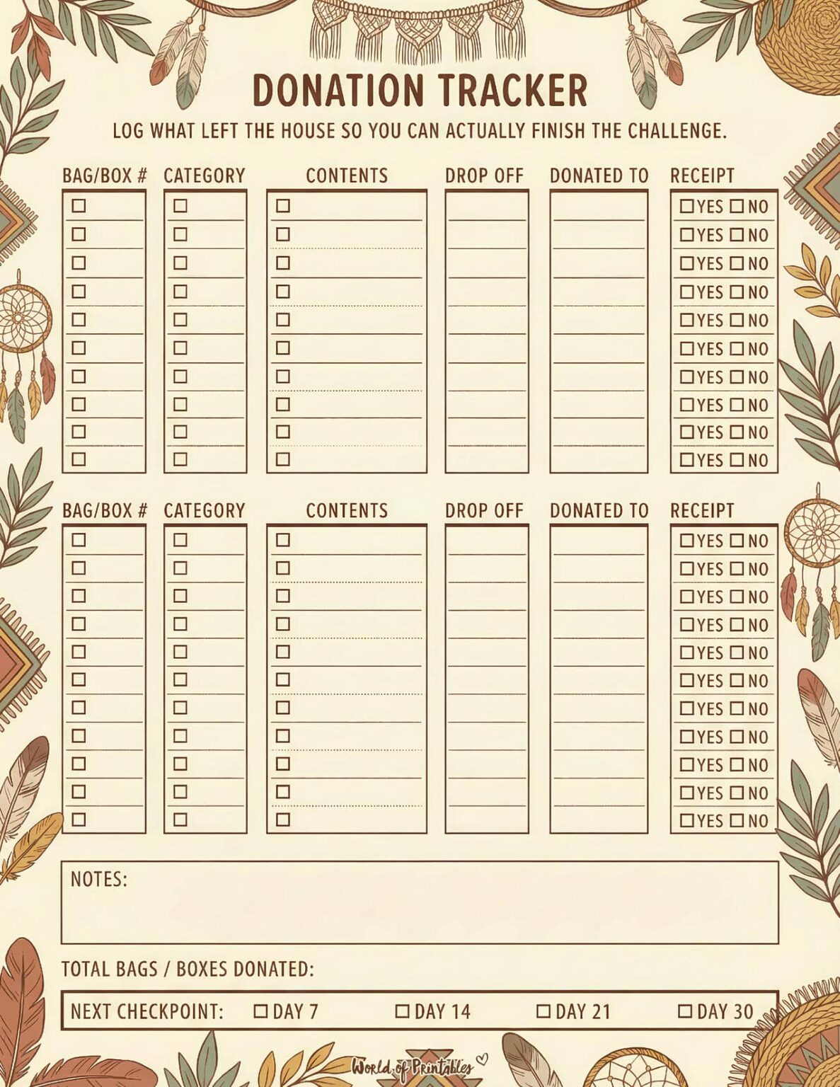 Donation Tracker Printable (Free) - World of Printables