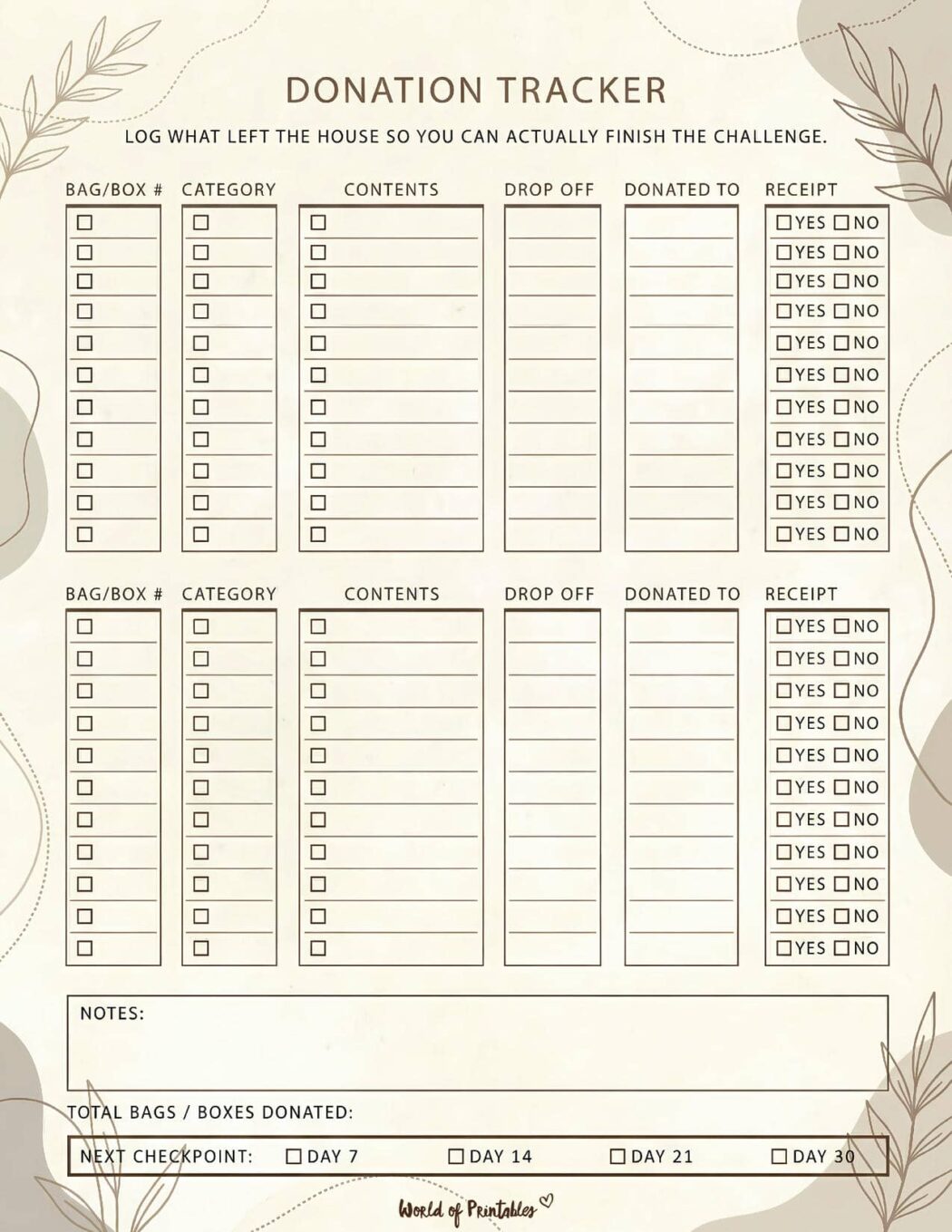 Donation Tracker Printable (Free) - World of Printables