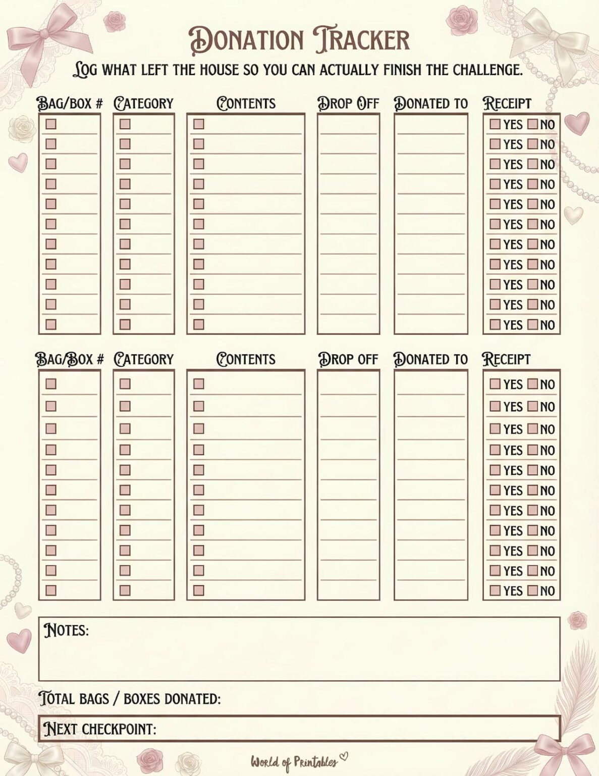 Donation Tracker Printable (Free) - World of Printables