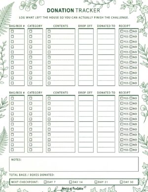 Donation Tracker Printable (Free) - World of Printables