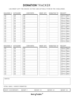 Donation Tracker Printable (Free) - World of Printables