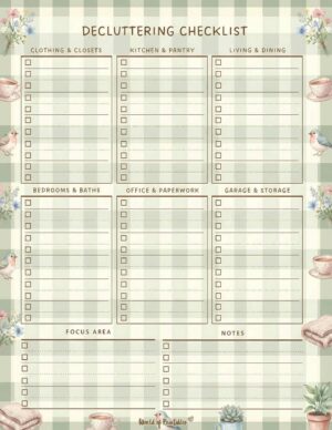 Declutter Checklist By Category (Free Printable) - World of Printables