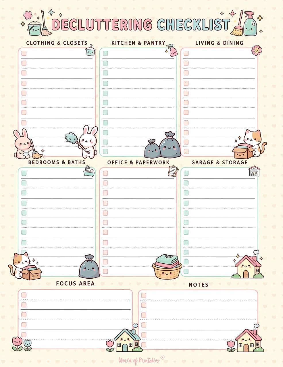 Declutter Checklist By Category (Free Printable) - World of Printables