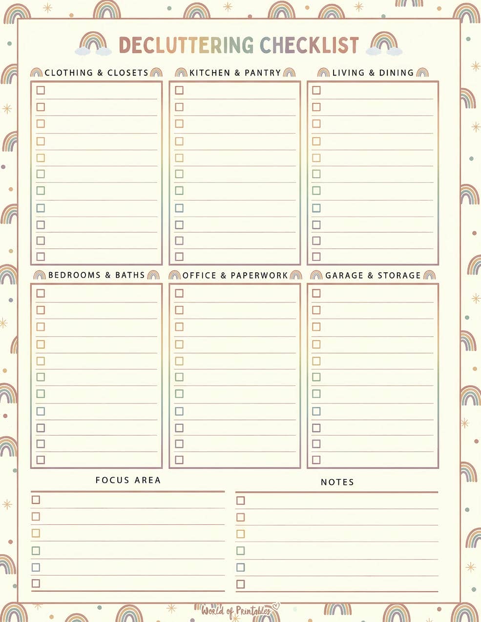 Declutter Checklist By Category (Free Printable) - World of Printables