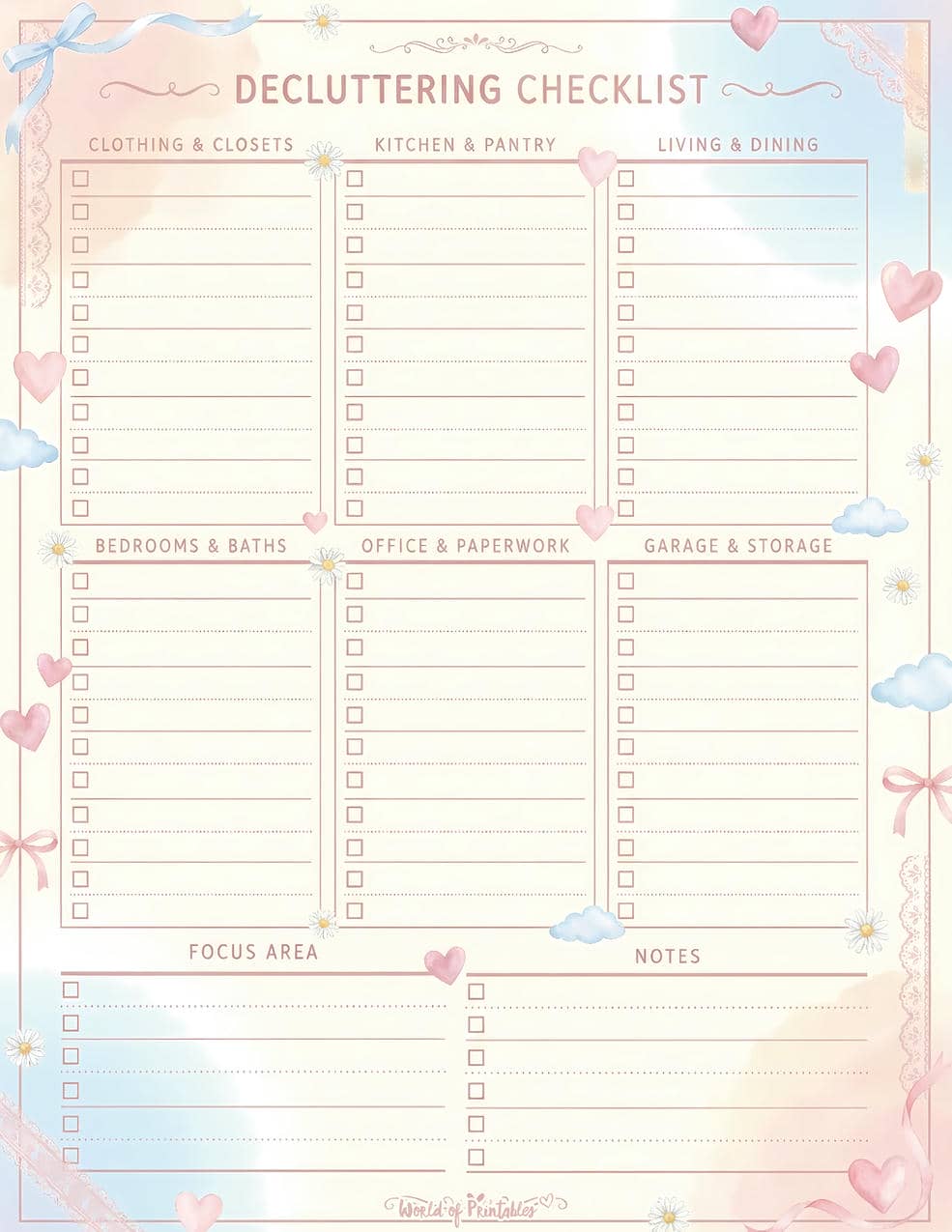 Declutter Checklist By Category (Free Printable) - World of Printables