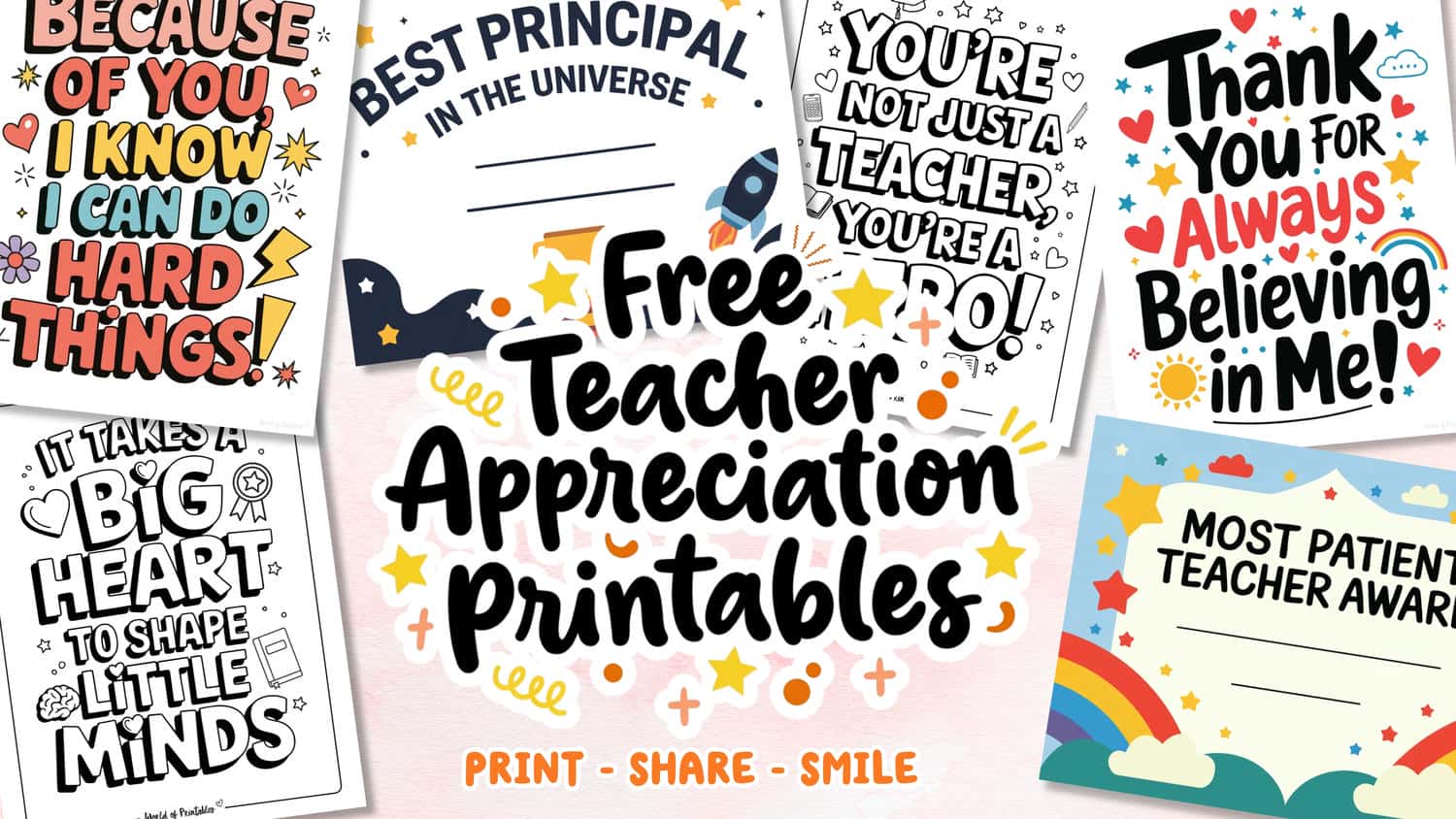 Teacher Appreciation Printables (Free Cards, Certificates and Coloring ...
