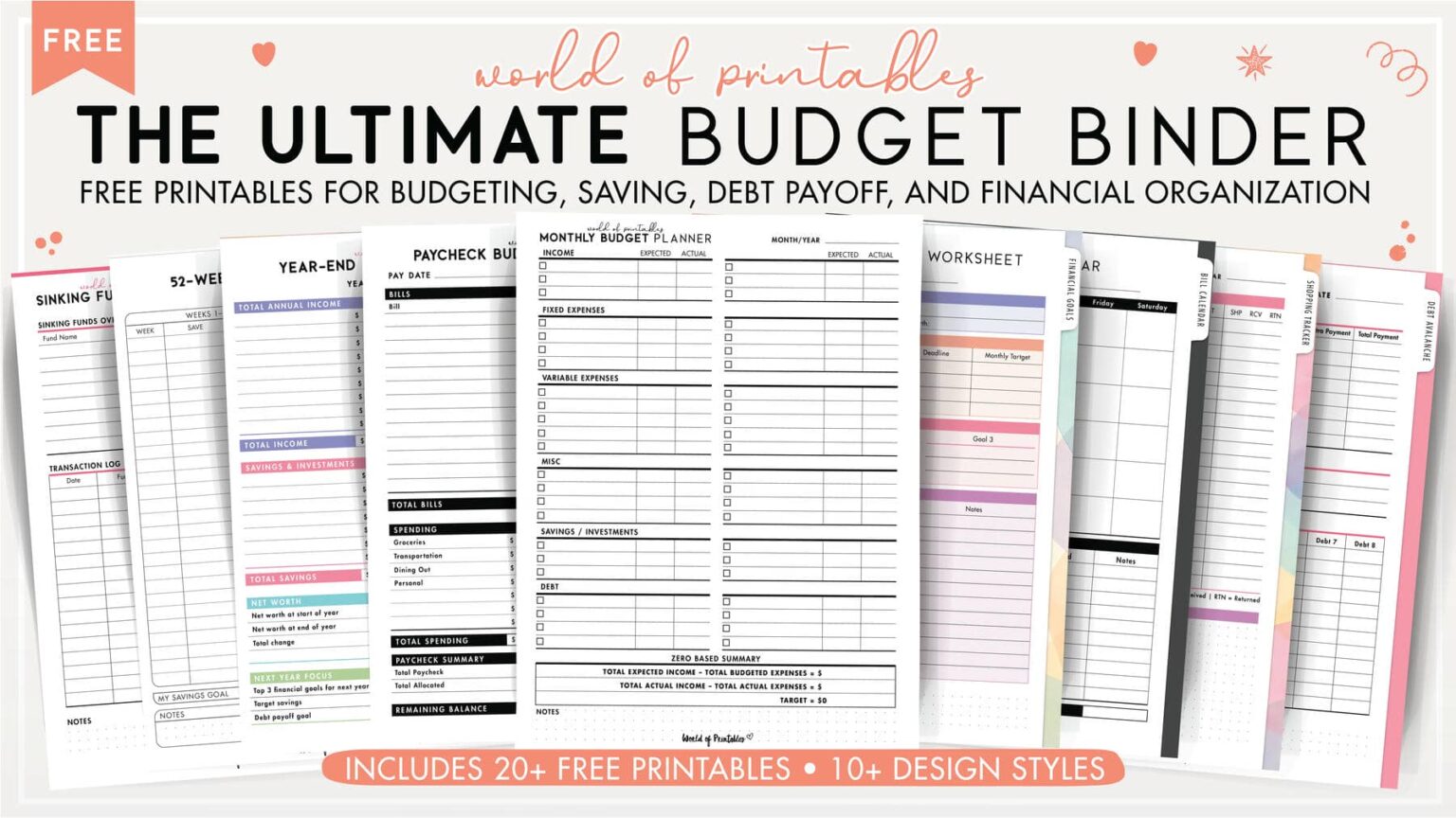 The Ultimate Budget Binder: Free Printables for Budgeting, Saving, Debt ...