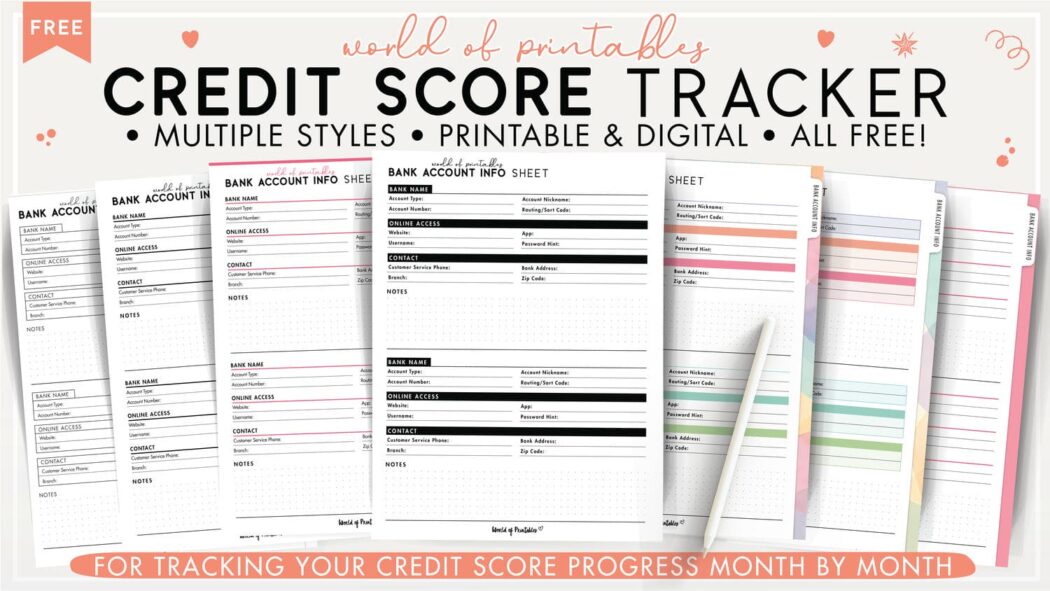 Free Credit Score Tracker Printable - World of Printables