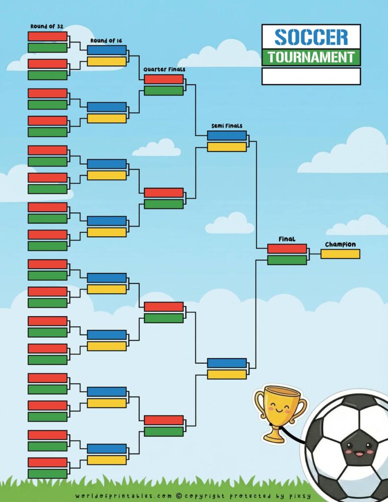 Printable Soccer Tournament Bracket Templates - World of Printables
