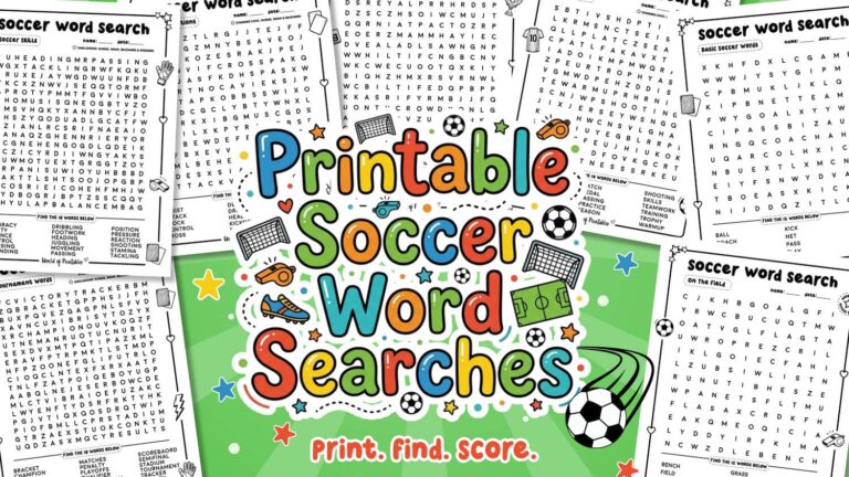 Free Printable Soccer Word Search Puzzles - World of Printables