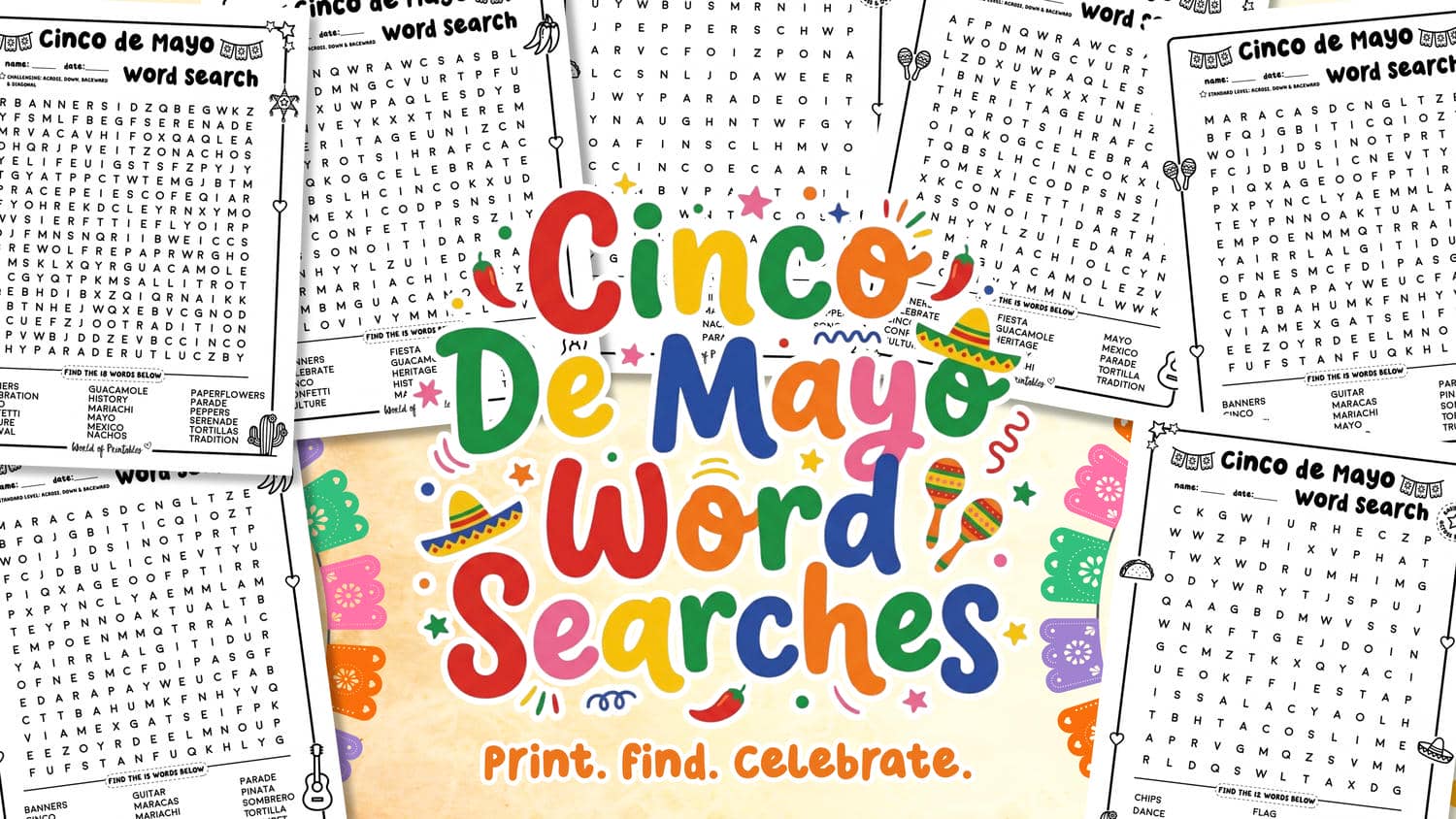 Printable Cinco De Mayo Word Searches - World of Printables