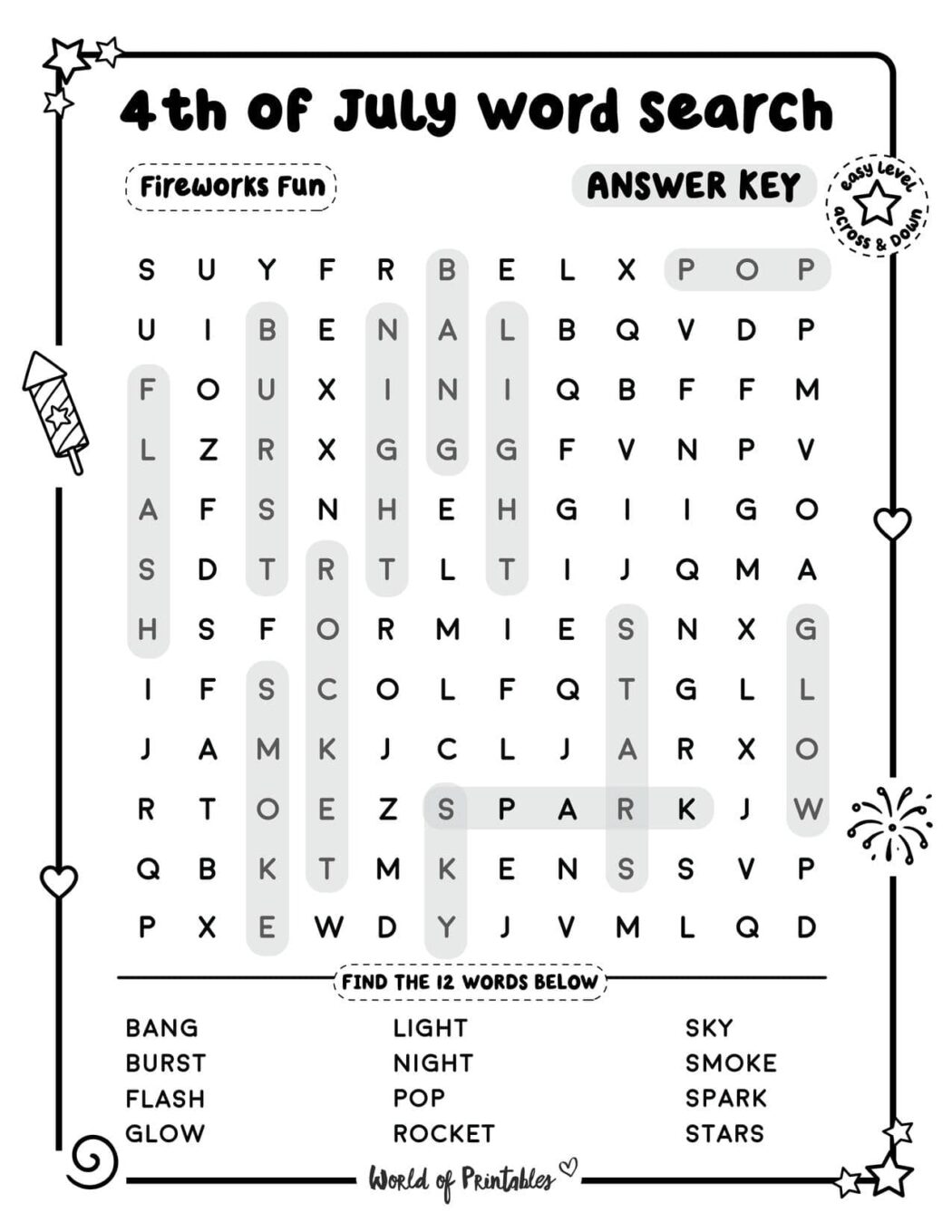 Free Printable 4th of July Word Search Puzzles - World of Printables