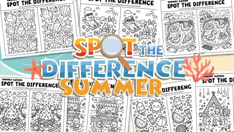 Spot The Difference Summer Games - World of Printables