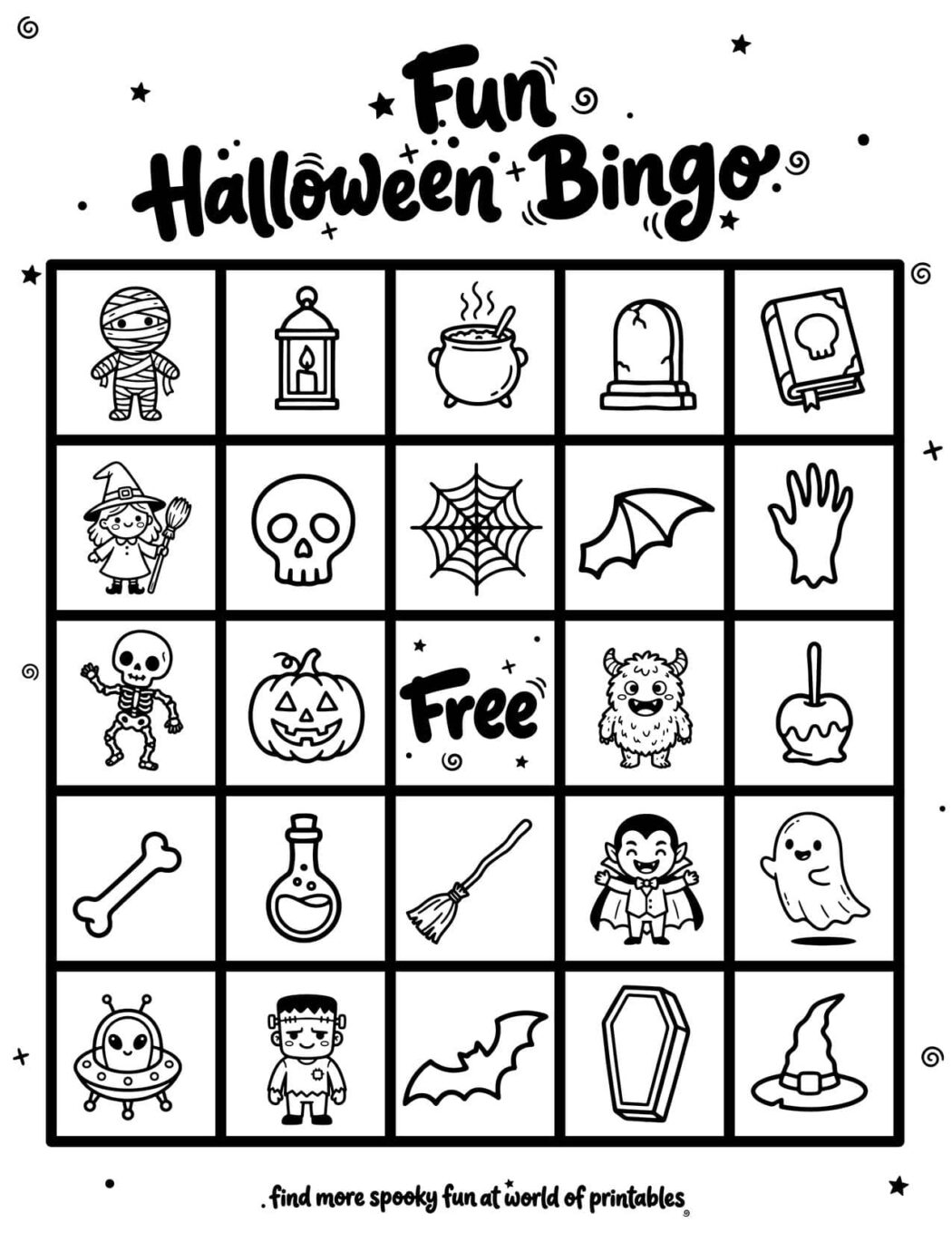 Free Printable Halloween Bingo Cards for Kids - World of Printables